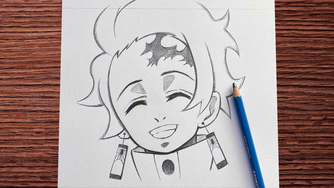 How to draw Tanjiro step by step | Easy anime sketch for beginners ...