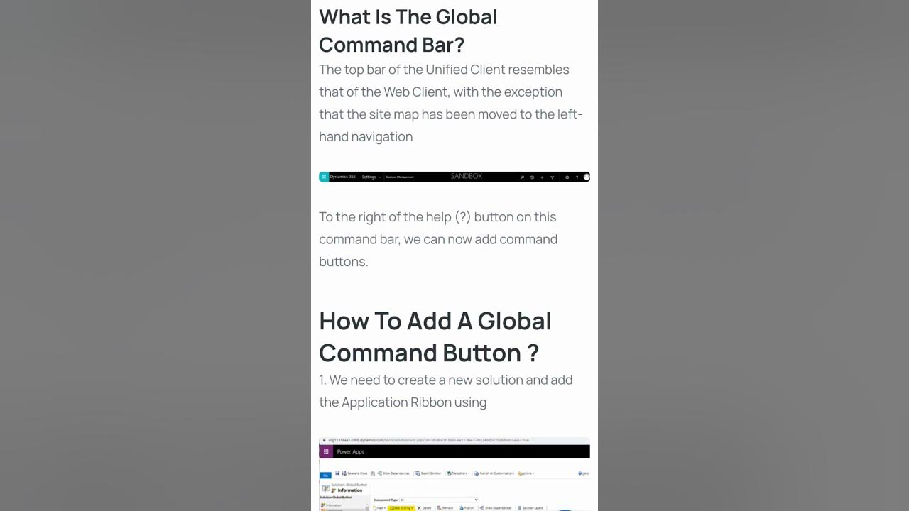 How To Add A Global Command Button In Dynamics. - YouTube