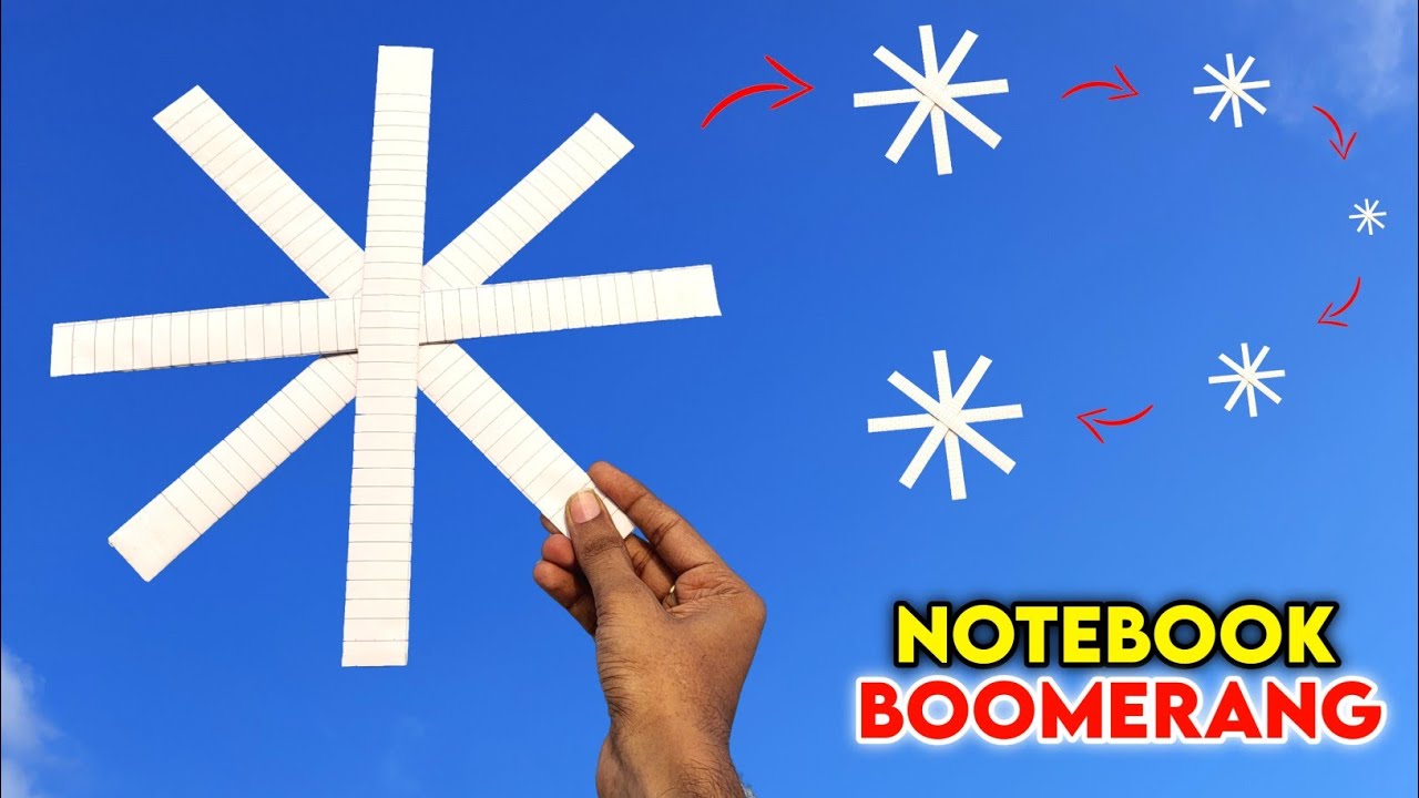 Amazing Notebook paper Boomerang | how to make ninja star boomerang ...