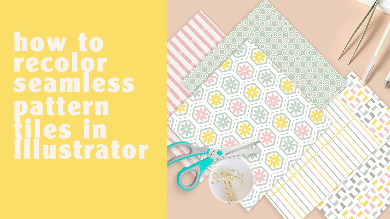 How To Recolor Seamless Pattern Tiles Illustrator - YouTube