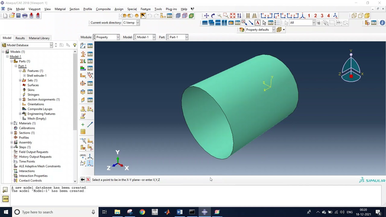 Linear Buckling analysis of a composite cylinder in Abaqus - YouTube