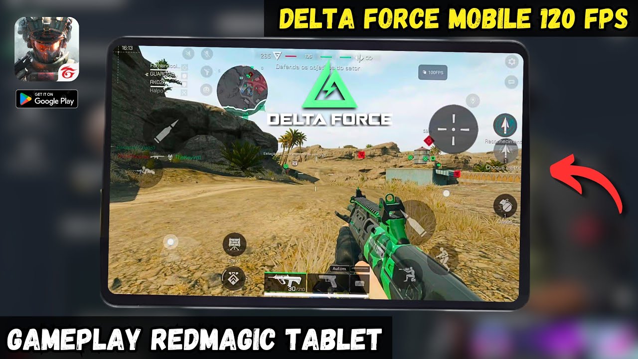 DELTA FORCE MOBILE!! GAMEPLAY EM 120 FPS (REDMAGIC GAMER TABLET) 16 GB ...