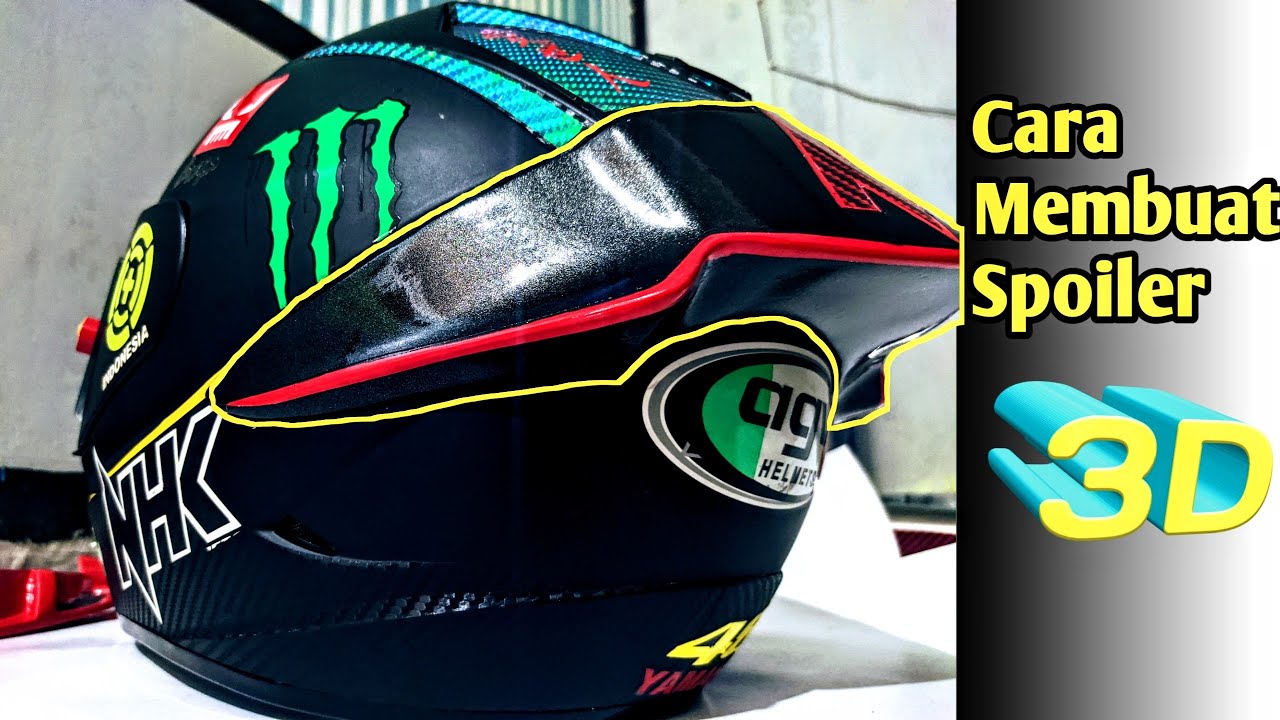 Cara membuat Spoiler helm 3D - YouTube
