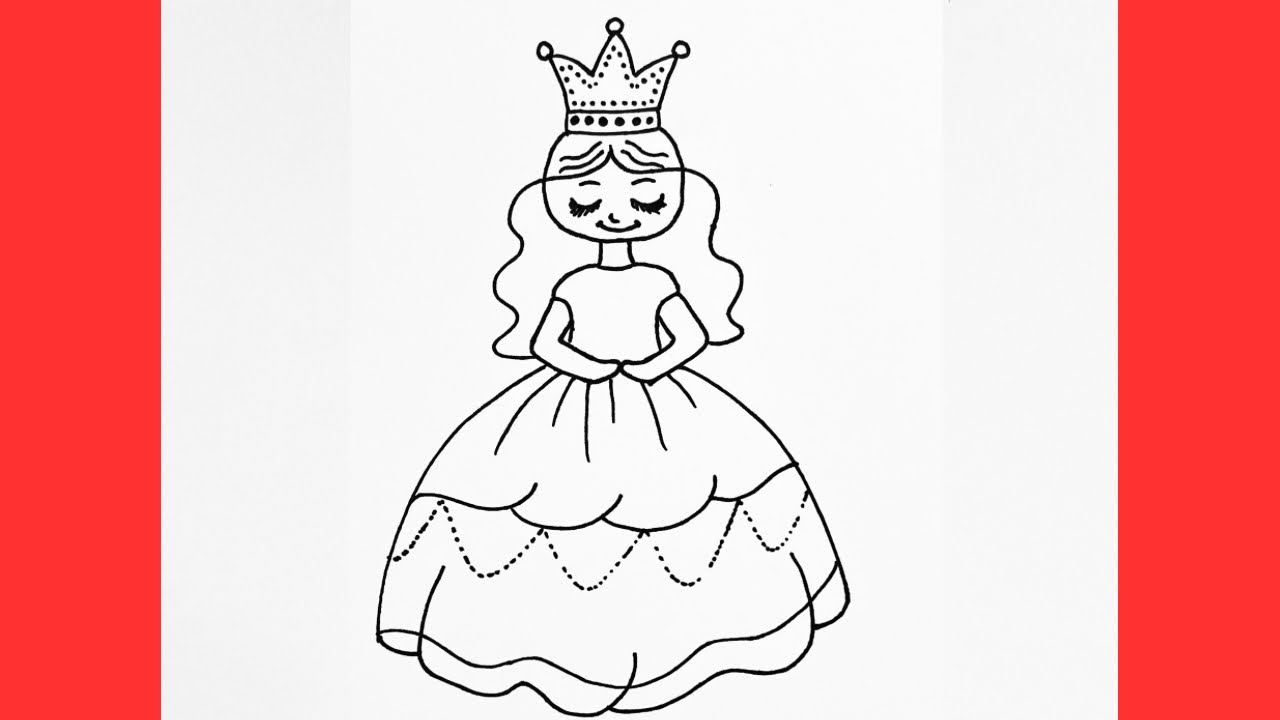 How to Draw a Queen or Princess | Easy Drawing Tutorial for Beginners ...