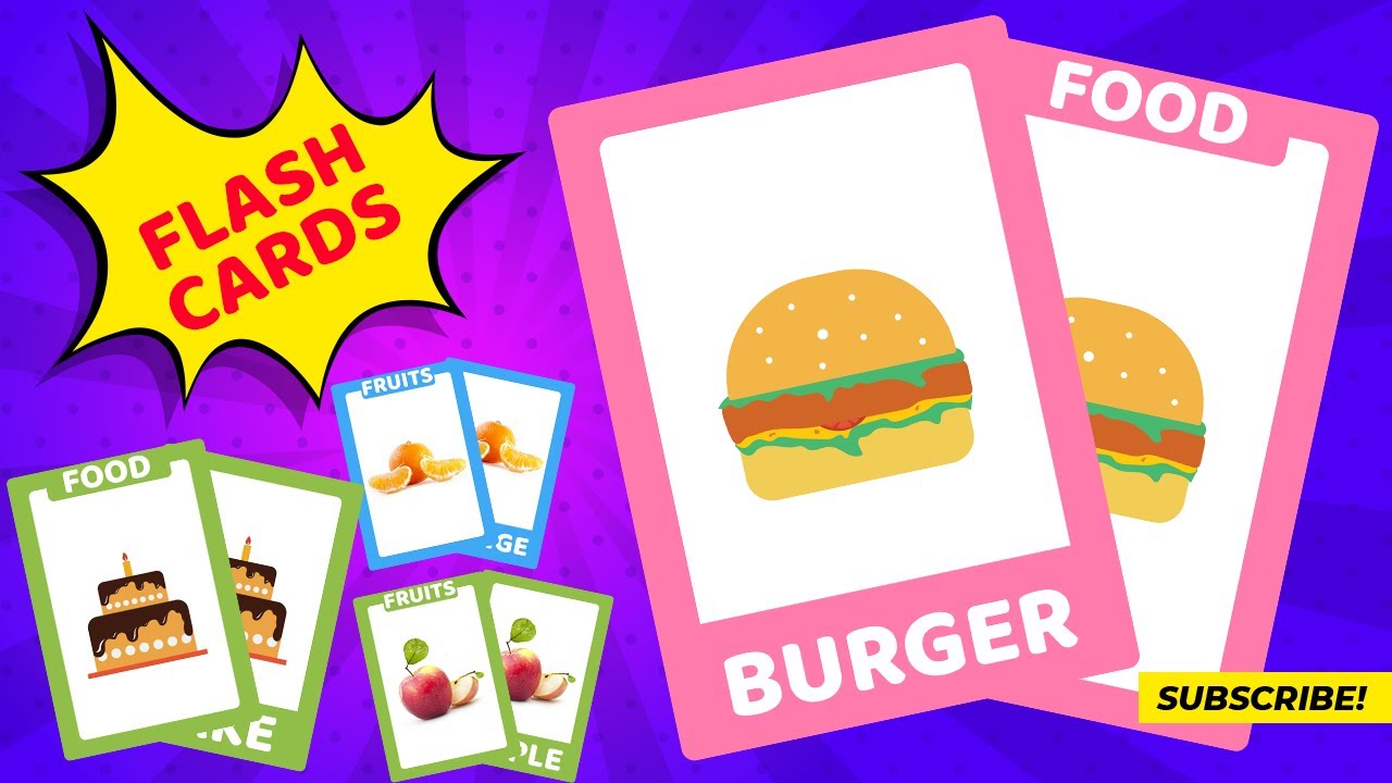 Fun Food Fruits Vegetable Flashcards Compilation for Kids | Interactive ...