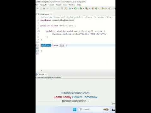 can we have multiple public class in same java source file? #viral #java#shorts #short # ...