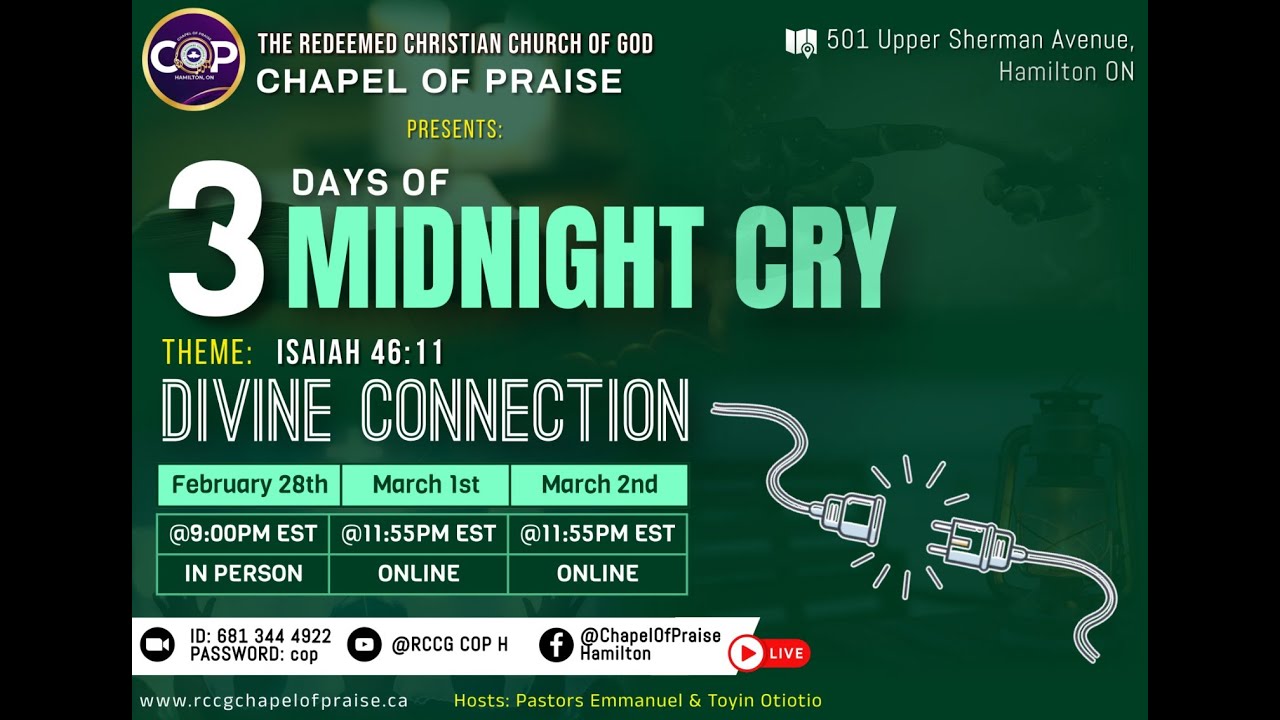 RCCG COP March 1st 2025 Midnight Cry Day 2 Divine Connection - YouTube