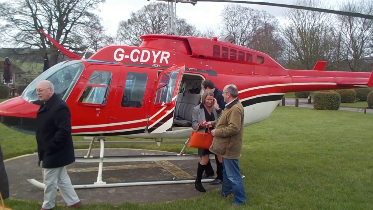 Landing of our Helicopter (Bell 206 Long Range) into the Devonshire ...