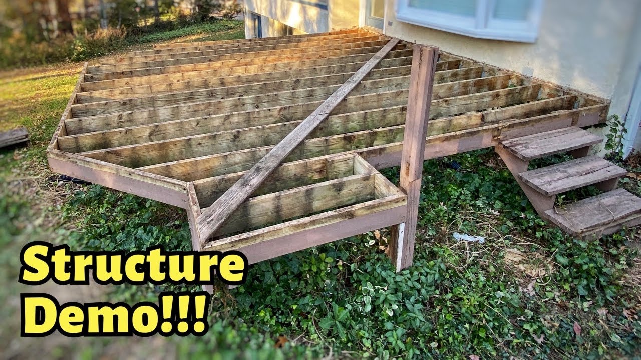 Deck Rebuild Part 2 - Structure Demo for Repurposing Material - YouTube