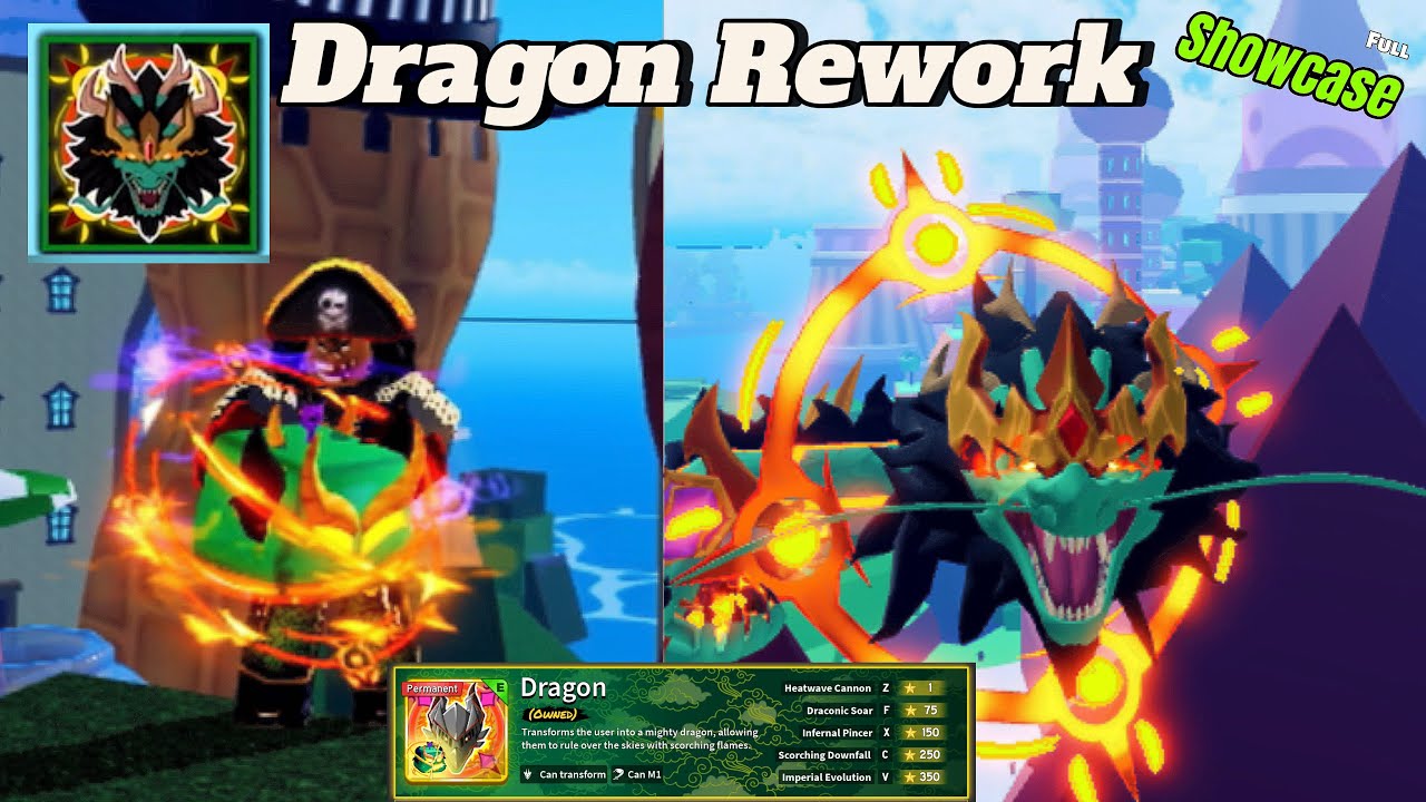 DRAGON REWORK FULL SHOWCASE [BLOX FRUITS] EAST DRAGON - YouTube