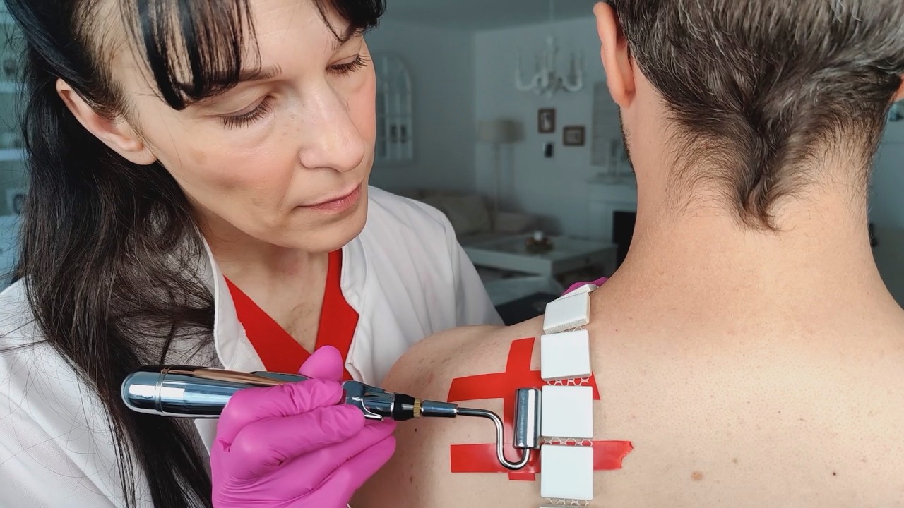 Allergy Skin Check Up & Test On The Shoulder ASMR - YouTube