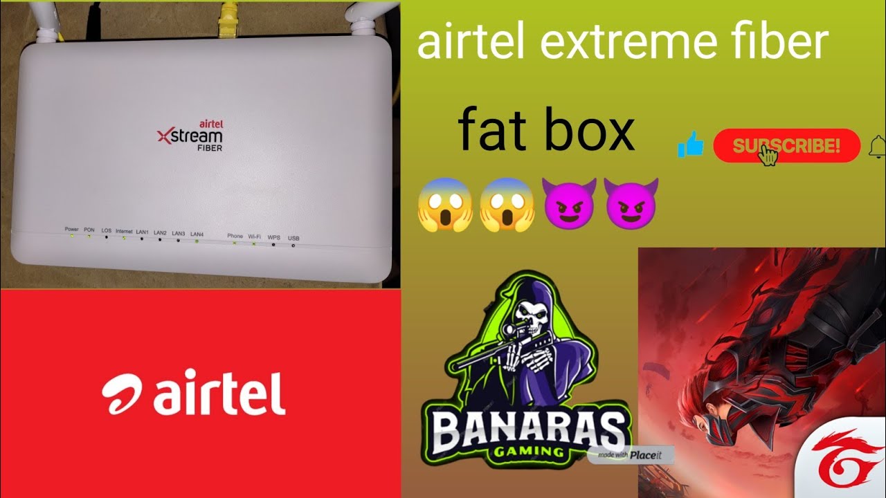 airtal extreme fibre fat box 😱😱 #viral #trending #freefire #new - YouTube