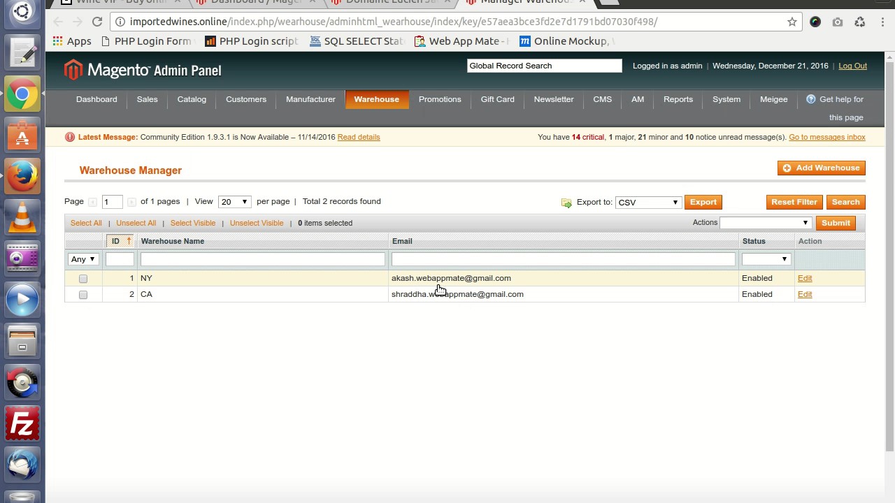 Magento Admin tutorial webappmate WINEVIP REPLY ORDER MAIL EMAIL CHANGE - YouTube