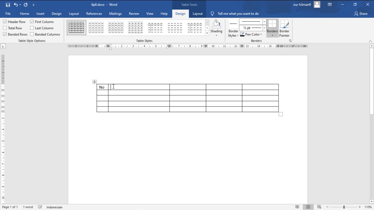 Tabel di Microsoft Word - YouTube