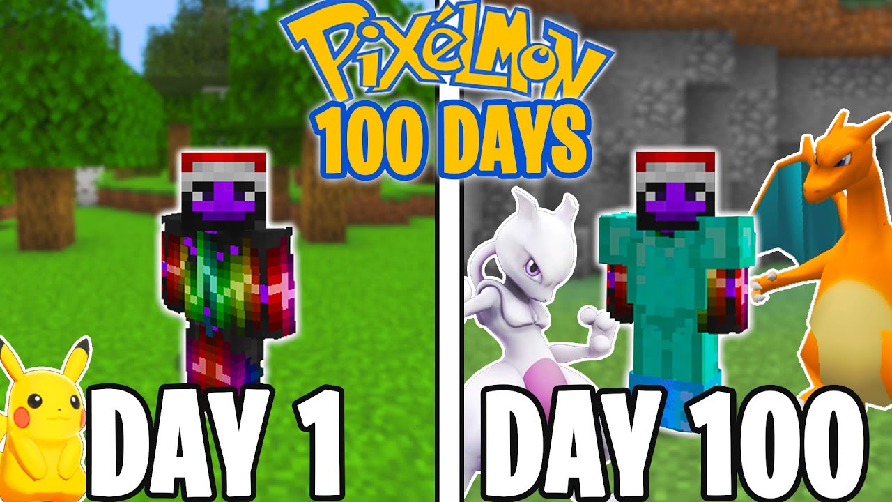 I Survived 100 Days In Minecraft Pixelmon! - YouTube