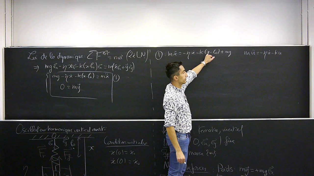 Système masse-ressort: oscillateur harmonique amorti 19/26 - YouTube