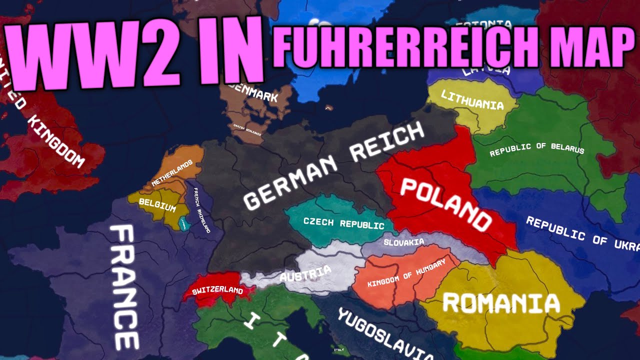 If WW2 happened on Fuhrerreich map - Hoi4 Timelapse - YouTube