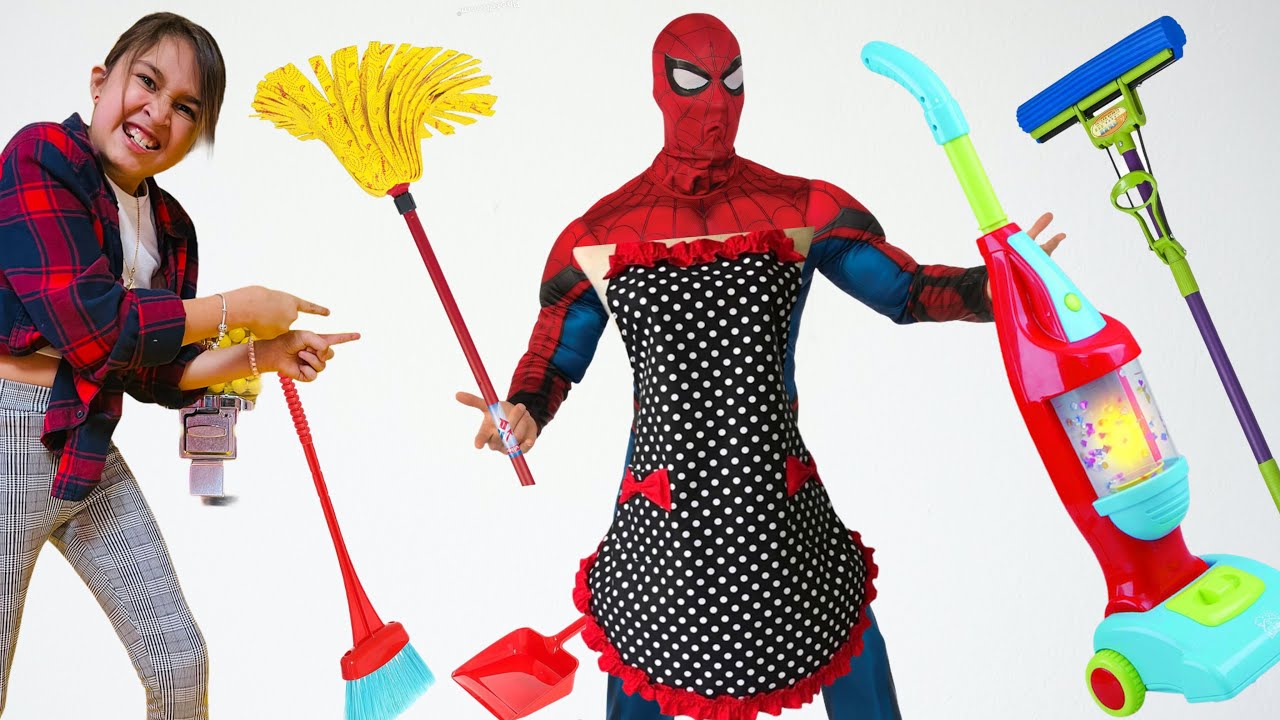 Spider-Man does the cleaning - YouTube