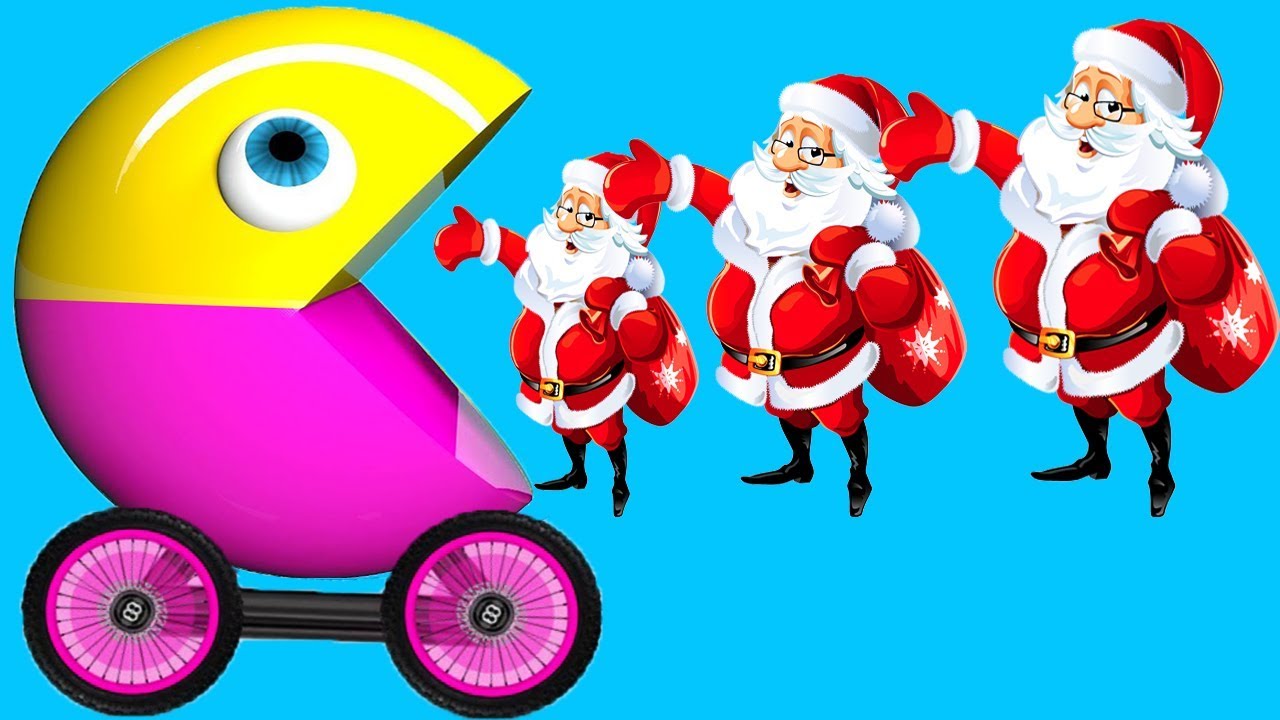Learn Colors with Pacman Santa Claus Merry Christmas for Children ...