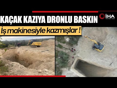 Define İçin Araziyi İş Makinesiyle Kazarken Yakalandılar