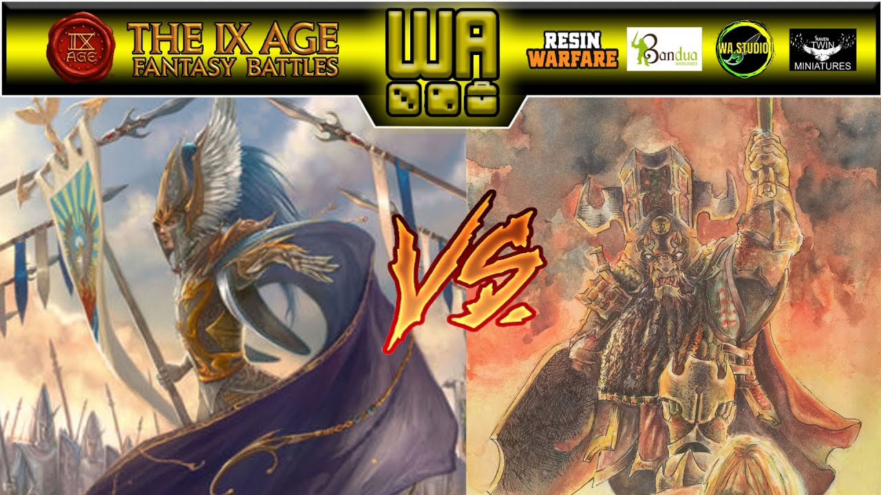 Battle Report 9th Age: Infernal Dwarves vs Highborn Elves - YouTube
