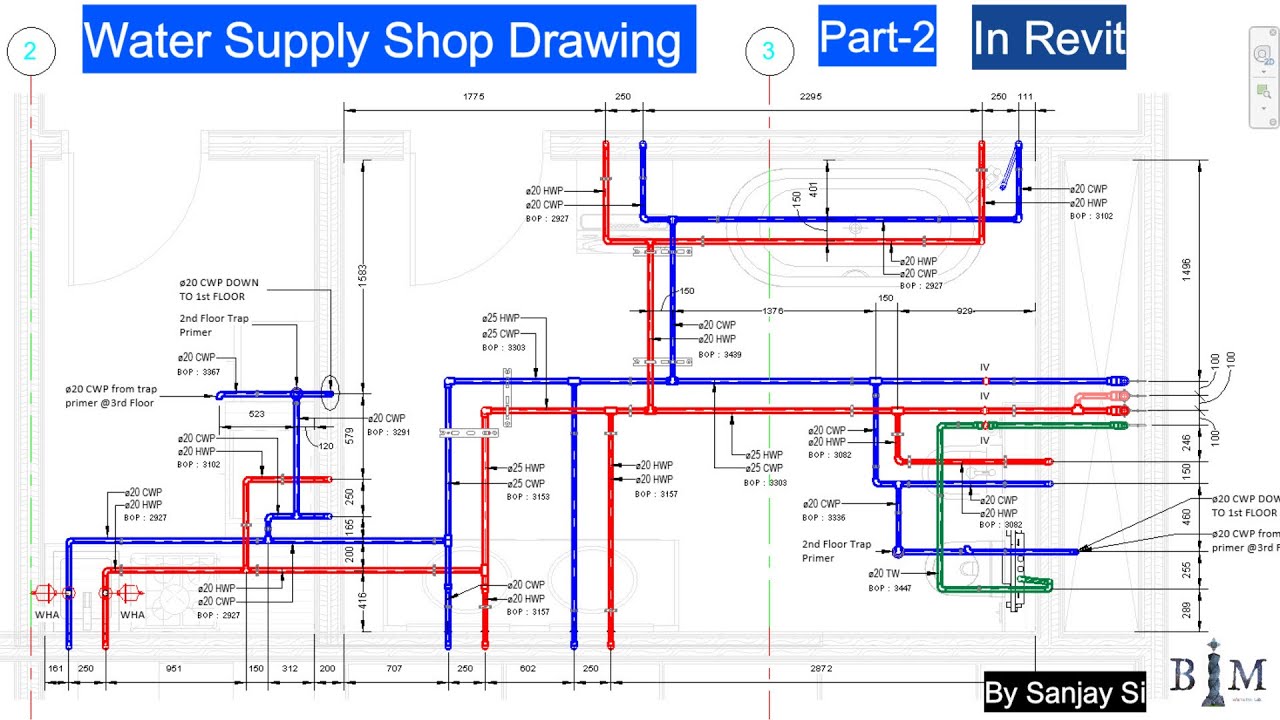 Ep-128 # Water Supply Shop Drawing | Call out and Enlarge detail ...