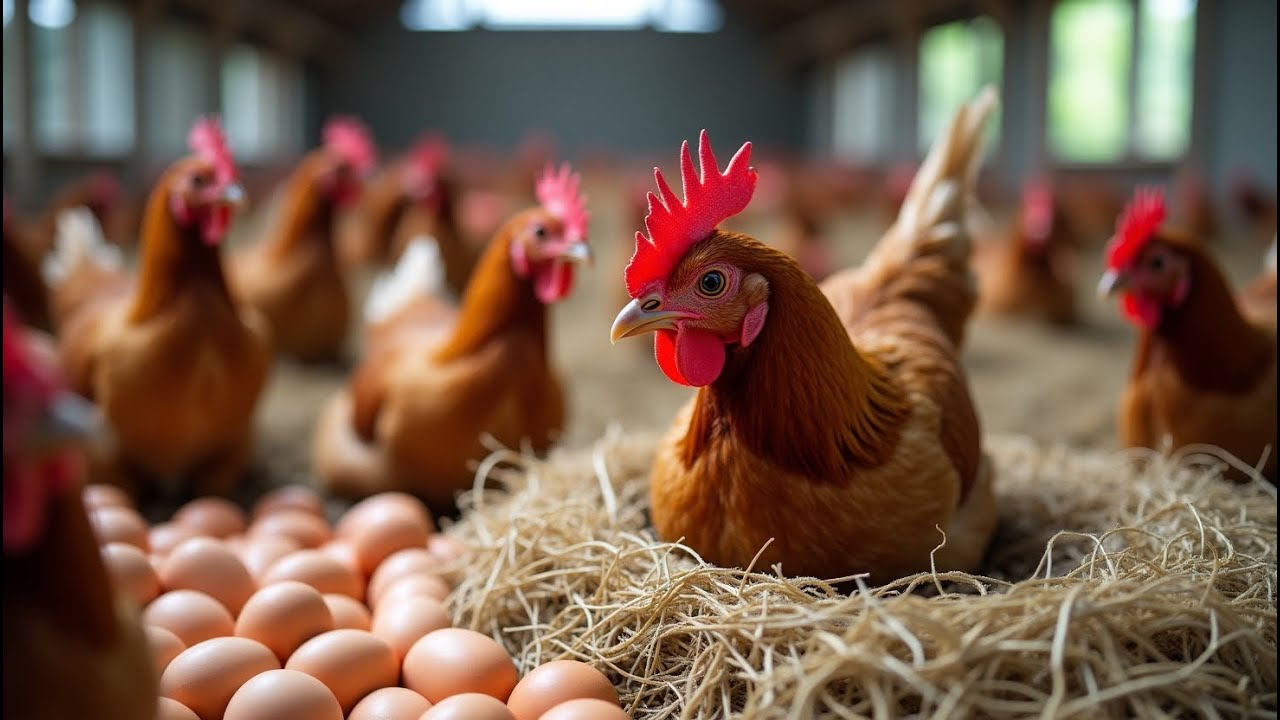 Amazing Clean Laying Hen Farm – Thousands of White Hens - YouTube