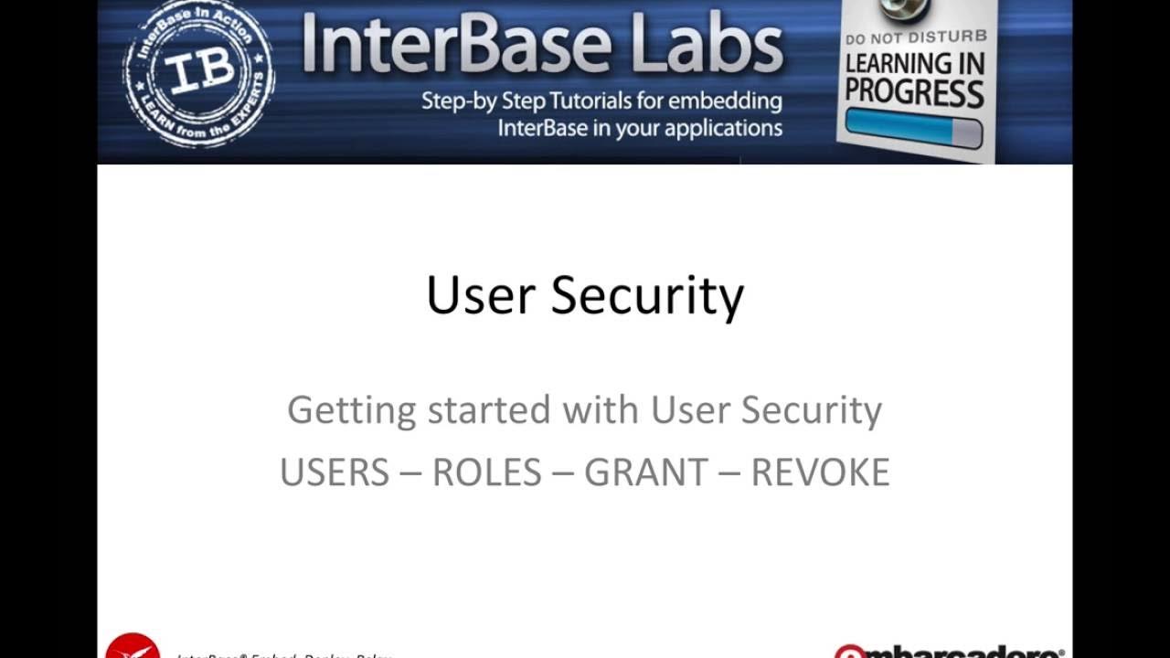 User Security in InterBase with Stephen Ball - YouTube