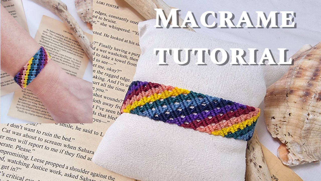 MACRAME TUTORIAL | 🌈Macrame Rainbow Bracelet | 마크라메 팔찌 만들기 - YouTube