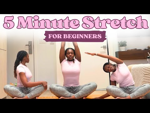 QUICK 5 Minute Seated Yoga Stretch for Beginners | R&B Playlist + Black Woman Yoga Instructor