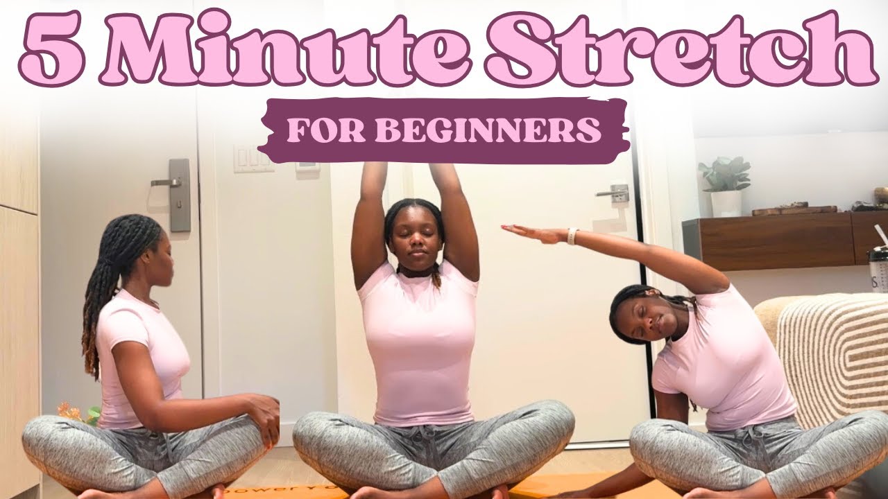 QUICK 5 Minute Seated Yoga Stretch for Beginners | R&B Playlist + Black Woman Yoga Instructor ...