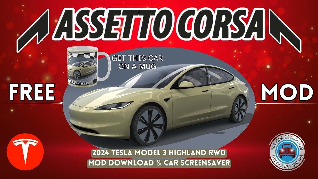 Tesla Model 3 Highland RWD 2024 - Assetto Corsa Car Mod FREE + Car ...