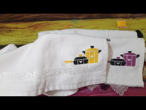 PART 2 | ETAMİN KANAVİÇE MUTFAK HAVLUSU İŞLEME | TAVA MODELİN YAPILIŞI