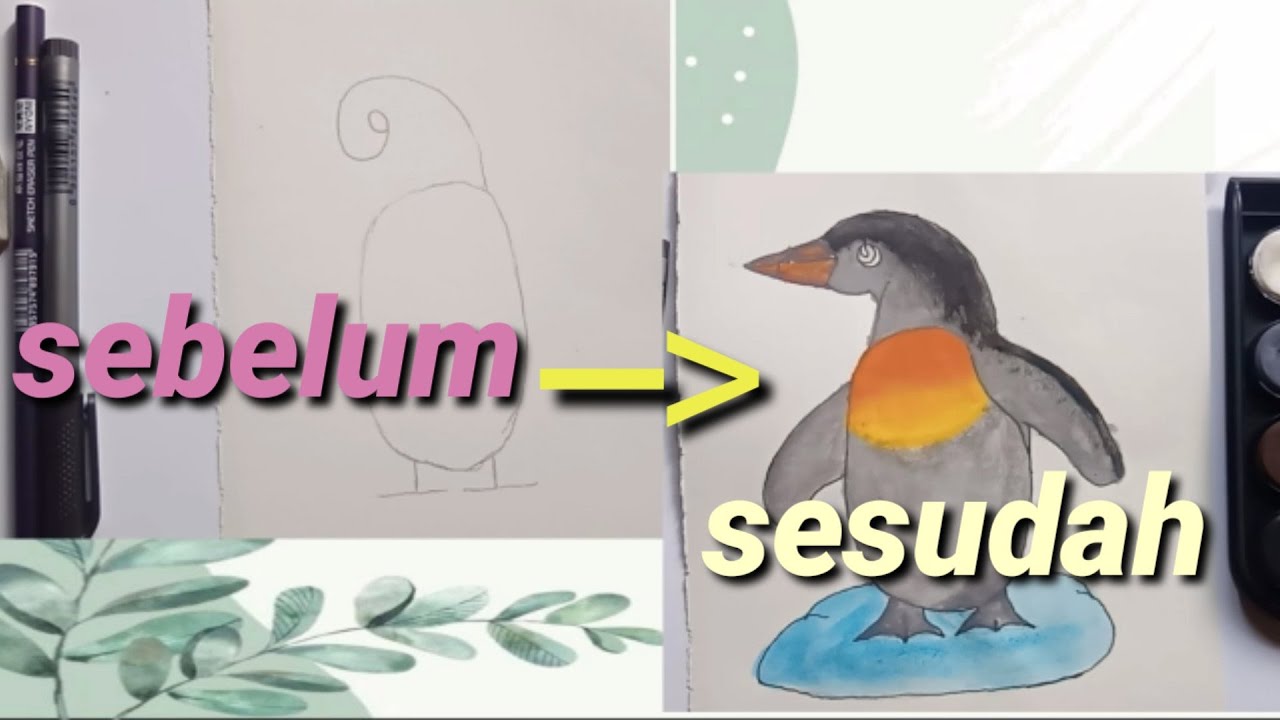 Cara gambar pinguin dengan simpel!!#drawing - YouTube