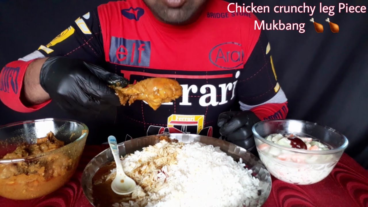 ASMR Crunchy Chicken leg Piece eating || Continuously eating Chicken ...