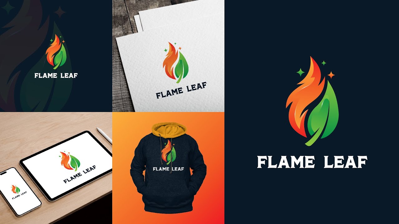 FLAME LEAF LOGO DESIGN - YouTube