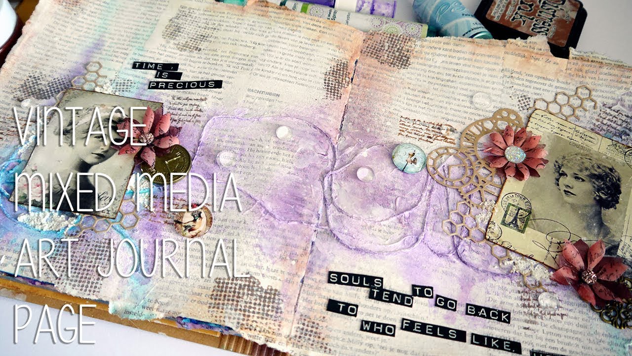 Vintage Art Journal Page - YouTube