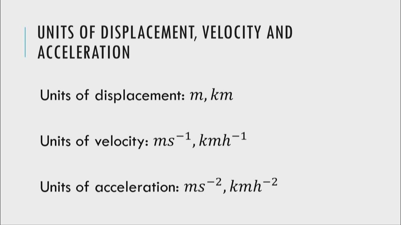 Additional Maths G11 Kinematics Part 1 - YouTube