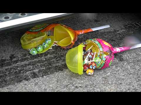 Crushing Crunchy & Soft Things through Car! - EXPERIMENT: FROG TOYS VS CARbyCrushing Crunchy   # 70