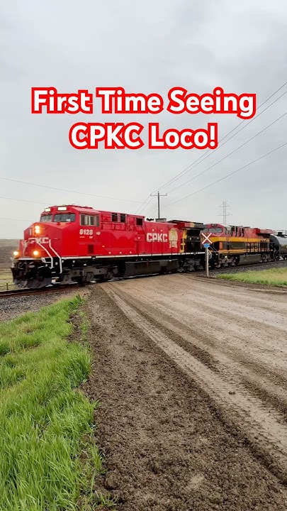 Calgary AB: FIRST TIME SEEING CPKC LOCO! CPKC 8128, KCS 4838 & KCSM 4665 #trainspotting # ...