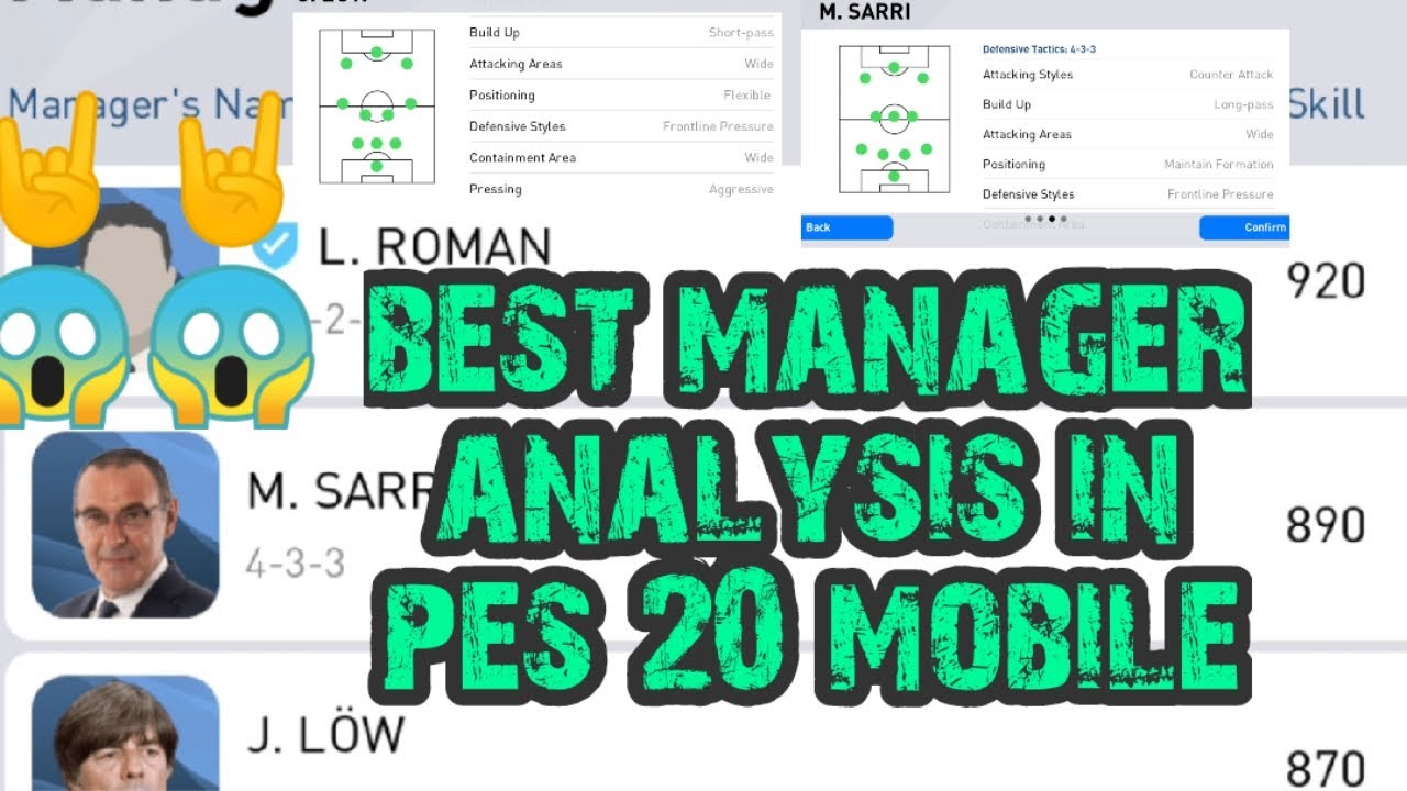 how to get best manager in pes 2020 android | best formation in pes ...