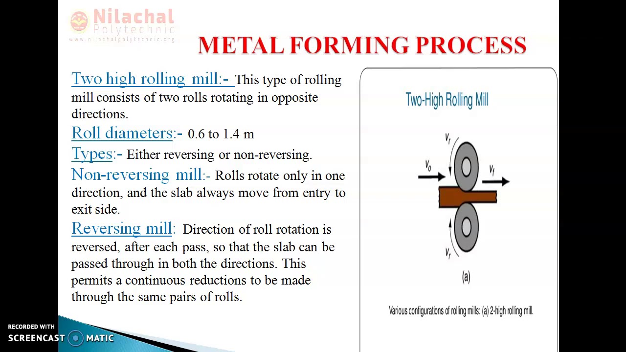 3RD SEMESTER MECHANICAL ENGINEERING PRODUCTION TECHNOLOGY METAL FORMING ...