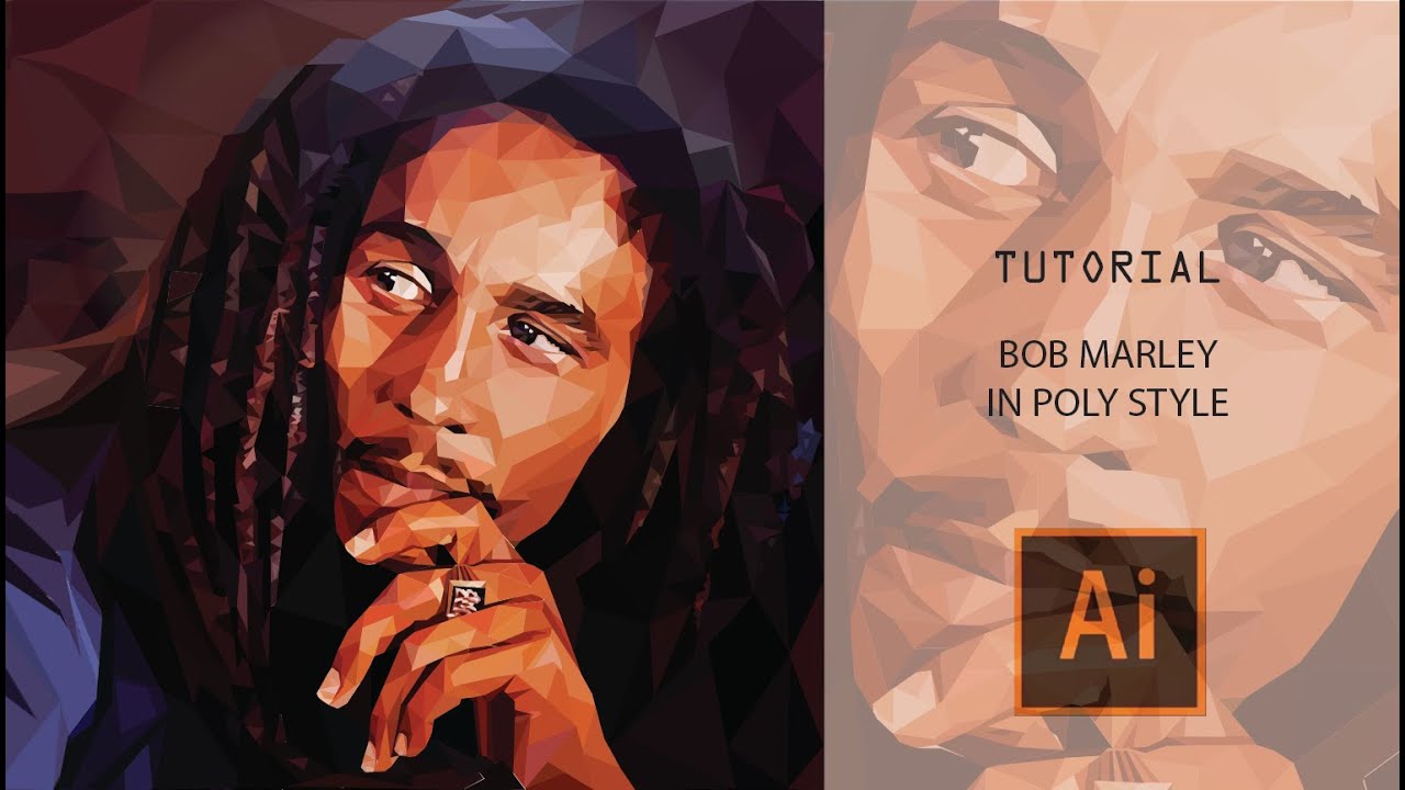 Low poly portrait Adobe Illustrator Tutorial & Speed art - YouTube