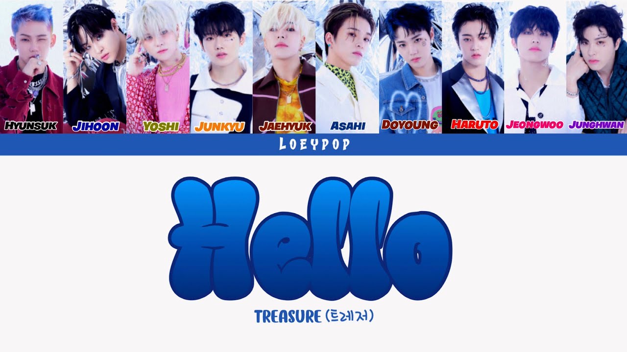TREASURE HELLO Lyrics ( 트레저 Hello 가사) , colour coded Lyrics - YouTube