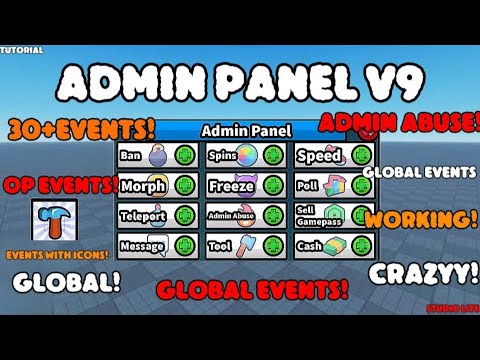 Admin Panel V9😈|| Studio Lite Tutorial #roblox 