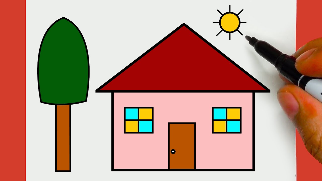 CÓMO DIBUJAR UNA CASA LINDA A PARTIR DE FORMAS, PASSO A PASSO, JACK ...