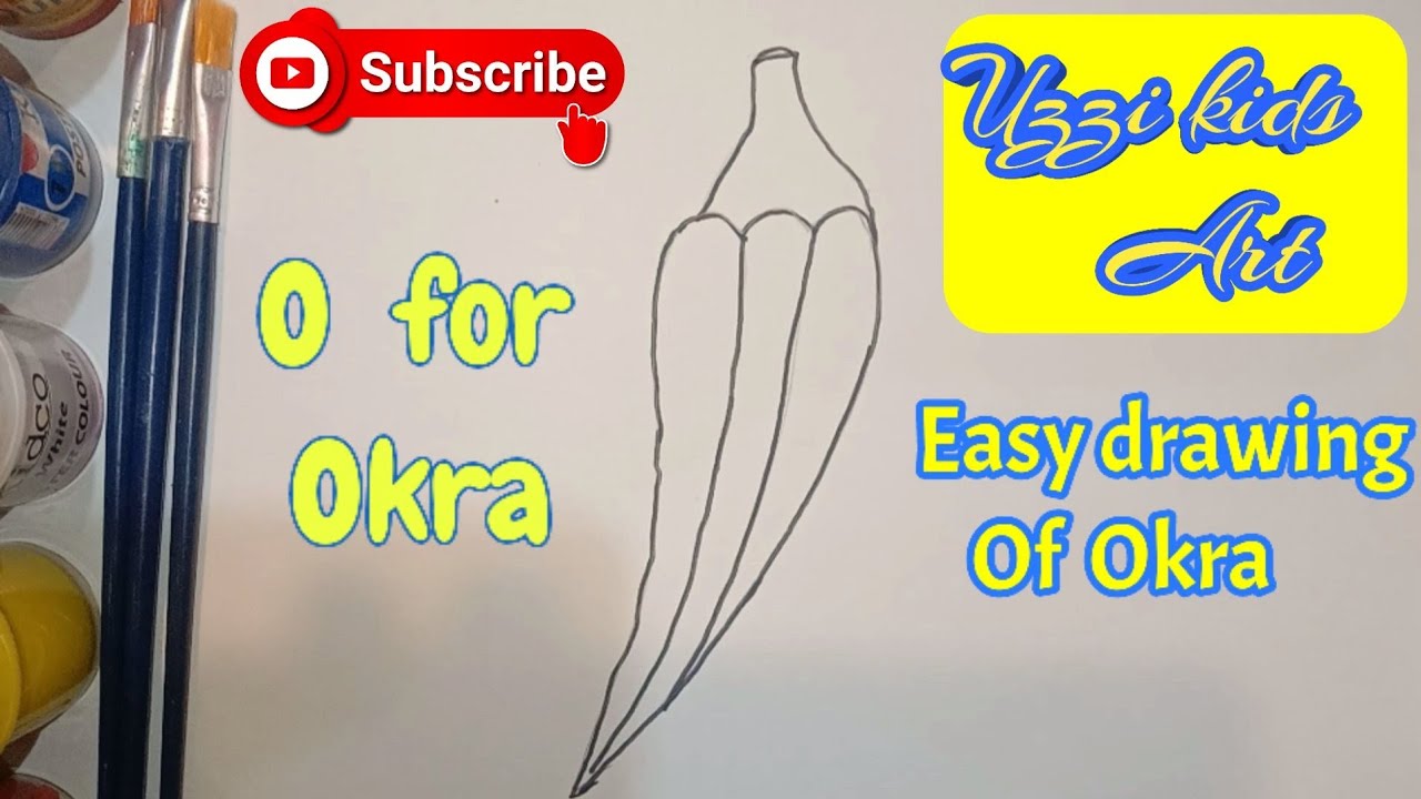 how to draw okra easy step| drawing of ladies finger| drawing of okra ...