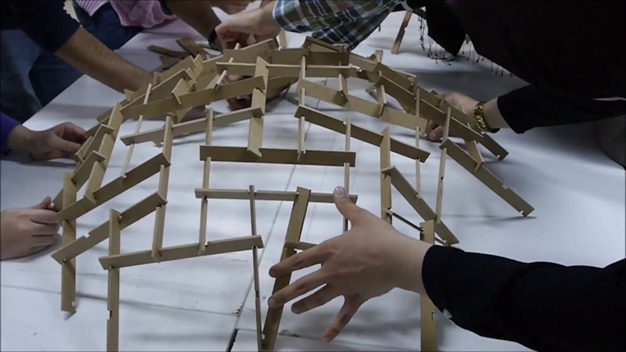 Reciprocal Frame Structure - 2 - YouTube