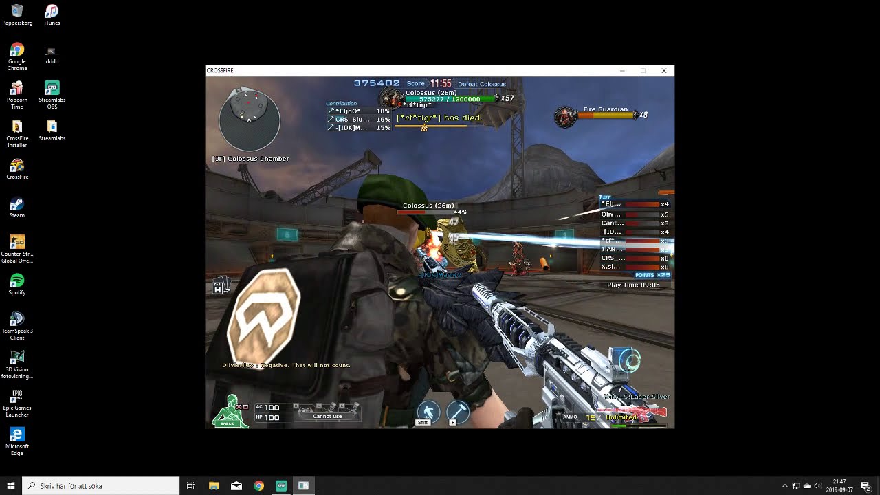 Crossfire Zombie Mode Elemental Temple Nightmare level, M4-Laser #2 ...