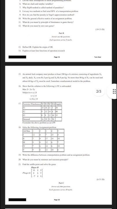 #mguniversity 4th sem BCA OPERATION RESEARCH 2021 QUESTION PAPER - YouTube